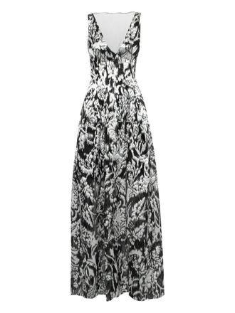 Lela Rose robe mi-longue à col v - Noir