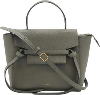 Celine Sac bandouli&egrave;re Nano en cuir Pre-owned 2Way - Femme - Pre-owned - Gris - Taille: ONE Size