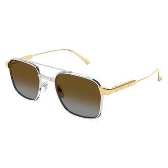 Cartier CT0610S003 Rectangle Bar Sunglasses - Silver