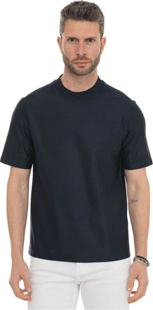 Canali Homme, Tops, Bleu, Taille: 3XL T-shirt &agrave; manches courtes et col rond