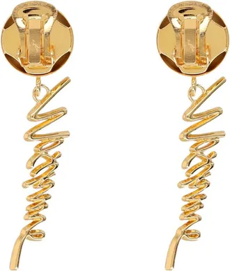 Moschino Logo Earrings - Gold