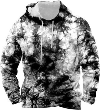 Generic Sweat a Capuche Homme Hooded Sweatshirt Sweats &agrave; Capuche Sportif Homme Tie-Dye Imprim&eacute; pour Un Look D&eacute;contract&eacute; et Confortable