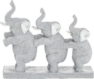 Deco 79 Elefanten-Skulptur, Polystein, 27,9 x 7,6 x 22,9 cm, silberfarben