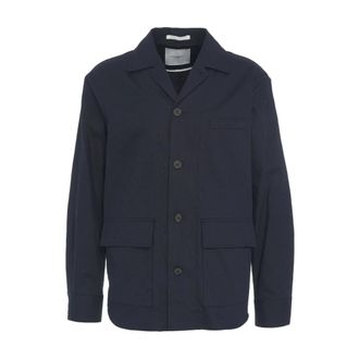 Paolo Pecora Blaue Leinenmischung Overshirt Jacke - - Jackets - Herren - Blau - S
