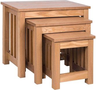 Home Discount Ashton Ensemble de 3 Tables Gigognes en MDF Table Basse Meuble de Salon H 47,5 x L 53,5 x P 34 cm