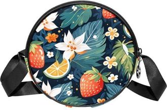 Generic Sac &agrave; bandouli&egrave;re rond pour femme, petit sac &agrave; bandouli&egrave;re avec fermeture &eacute;clair, bretelles r&eacute;glables, style d&eacute;contract&eacute;, pour femmes et filles