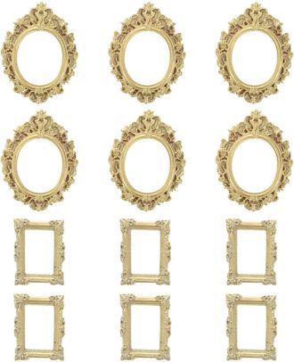 PartyKindom 12 St&uuml;Ck Vintage Fotorahmen Aus Kunstharz Oval Und Rechteckig Barocke Schmuck Display Rahmen F&uuml;R Diy Kunstprojekte Und Heimdekoration