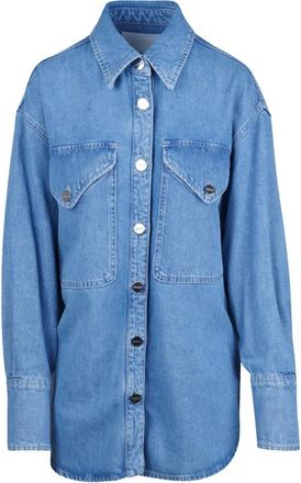 Dondup Femme, Blouses et Chemises, Bleu, Taille: 36 FR Camicia Over