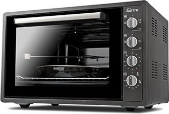 Girmi FE58 Four électrique à convection avec tournebroche, 300°C, 58 litres, 1800 W, éclairage intérieur, Minuterie, Fonctions basique, Gril et Combinée, Ac