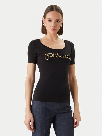 Just Cavalli T-Shirt 80PAHT02 CJ502 Schwarz Slim Fit