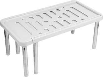 DOITOOL Multifunktionales Ausziehbares Regal Küchen Bad Organizer Verstellbares Aufbewahrungsregal aus Edelstahl und PP Platzsparend für Schuhregal Wohnzimmer