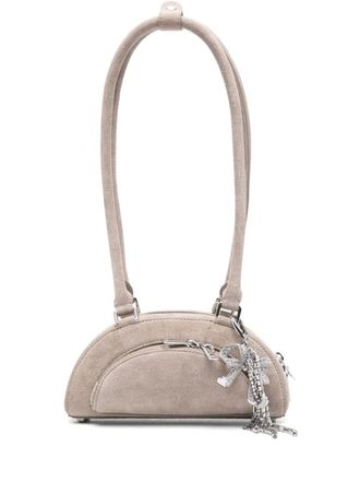 Self Portrait mini sac en daim - Gris