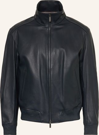 HUGO BOSS Lederjacke Mamun blau