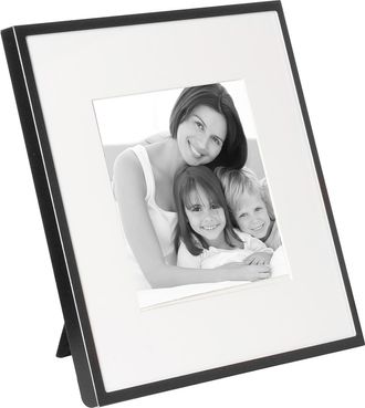 Fink schwarzer Alu Bilderrahmen 10x10 cm Fotorahmen mit schmaler Leiste & Passepartout