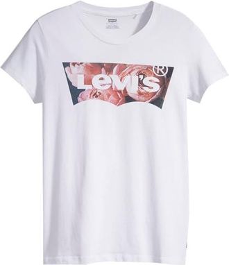 Levi's Femme The Perfect Tee T-Shirt, Housemark Photo Fill - White, XL