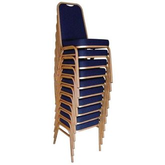 Bolero Ibiza Chaises de banquet &agrave; dossier carr&eacute; bleues - Lot de 4