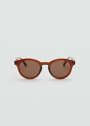 Mango Lunettes de soleil monture ronde marron - Femme - Taille unique - MANGO