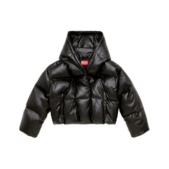 Diesel W-illey Hooded Puffer Jacket - - Jackets - Damen - Schwarzk - 2XS
