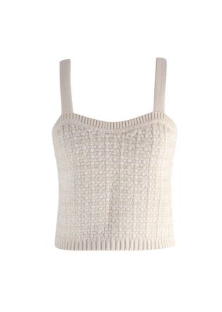 Maje Cream Missa Cropped Top Size XS