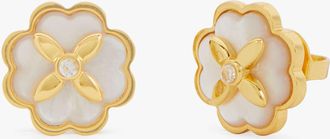 Kate Spade New York Kate Spade Heritage Bloom Ohrstecker f&uuml;r Frauen in Elfenbein/Gold | Kirschholz