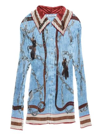 Acne Studios chemise &agrave; effet pliss&eacute; - Bleu