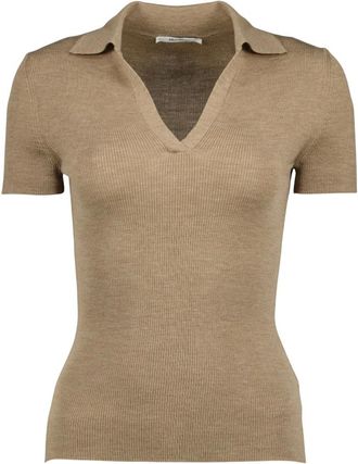 Max Mara Femme, Pulls, Beige, Taille: 38 FR V-neck Tricots