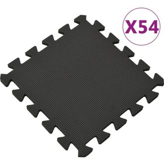 vidaXL Bodenmatten 54 Stk. 4,86 m&sup2; EVA-Schaumstoff Schwarz Vidaxl