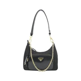 Prada Pre-owned Tessuto Spazzol Shoulder Bag - Femme - Pre-owned - Noir - Taille: ONE Size