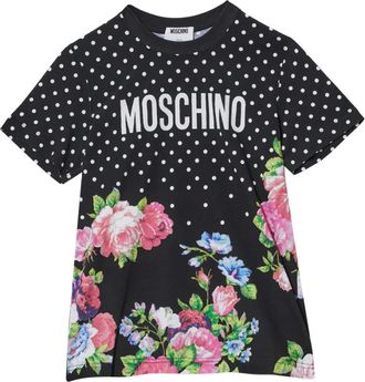 Moschino Femme, Tops, Multicolore, Taille: 42 FR Dots And Roses T-Shirt