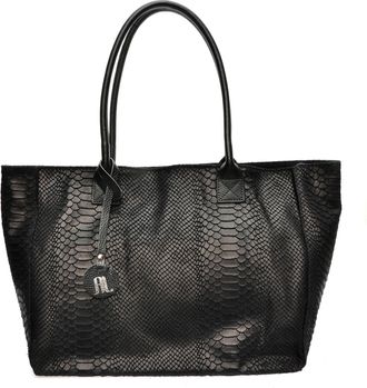 Anna Luchini Schwarze Lederhandtasche