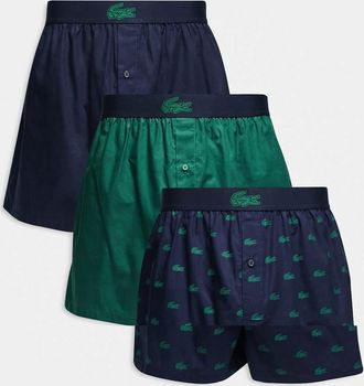 Lacoste Lot de 3 cale&ccedil;ons - Bleu marine et vert