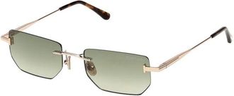 Tom Ford Eyewear FT1355 Rimless Rectangle-Frame Sunglasses - Green