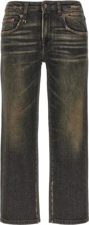 R13 Femme, Jeans, Noir, Taille: W26 Boy Jeans droits