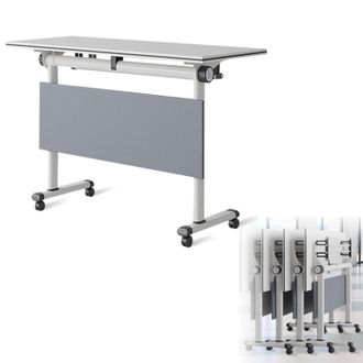 Generic Klappbarer Konferenztisch, Moderner Quadratischer Konferenztisch mit Metallgestell, Klappbarer Besprechungstisch f&uuml;r Gro&szlig;e Gruppen, Tragbarer Klapptis