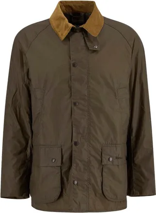 Barbour Wachsjacke Ashby mit Cordkragen und Blasebalgtaschen in