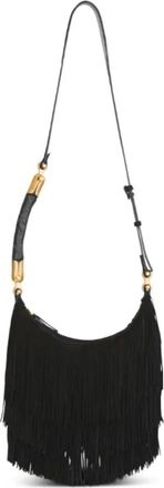 Balmain Femme, Sacs, Noir, Taille: ONE Size &Eacute;b&egrave;ne Hobo Fringed Suede Bag
