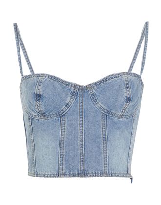 8 by YOOX ORGANIC COTTON DENIM BUSTIER