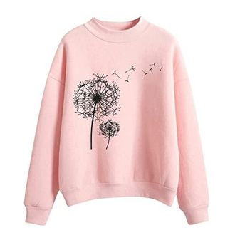 Generic Sweat-shirt pour femme - Imprim&eacute; graphique - Haut surdimensionn&eacute; - Col rond - Manches longues - Automne - Hiver - D&eacute;contract&eacute; - Confortable - Tendance