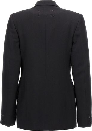 Maison Margiela Double-Breasted Wool Blazer - Black