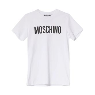 Moschino Klassisches Wei&szlig;es Baumwoll-Kurzarm-T-Shirt - - Tops - Damen - Wei&szlig; - L