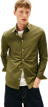 Tommy Jeans Herren TJM Original Stretch Shirt DM0DM04405 L/S Shirt, Gr&uuml;n (Dark Greenery), XXL, Gr&uuml;n (Dark Greenery), XXL