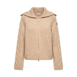 Moncler Femme, Pulls, Beige, Taille: 38 FR Cardigan en Tricot