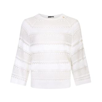Liu Jo Femme, Pulls, Blanc, Taille: 38 FR Pull ajour&eacute;