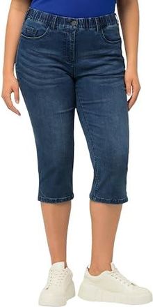 Ulla Popken Caprijeans Basic Mous, Bleu Denim, 32W / 32L Femme