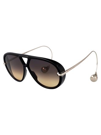 Bottega Veneta Womens Sunglasses Bv1273s Black-Silver-Brown Metal Black/silver/brown