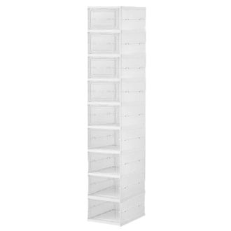 Generico Faltbarer Schuh-Organizer | Transparenter Schuh-Organizer | Schuhschrank | Stapelbare transparente Faltbox für den Flur im Schlafzimmer