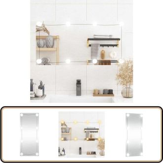 vidaXL Wandspiegel mit LED-Leuchten 40x80 cm Glas Rechteckig - Wandspiegel - LED-Spiegel - Dekospiegel - Badspiegel - Schlafzimmerspiegel