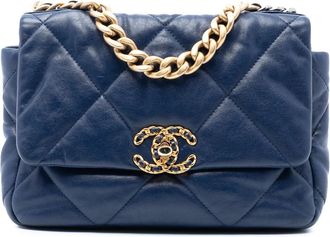Chanel Hobo Bags - Medium Lambskin 19 Flap - Gr. unisize - in Blau - f&uuml;r Damen