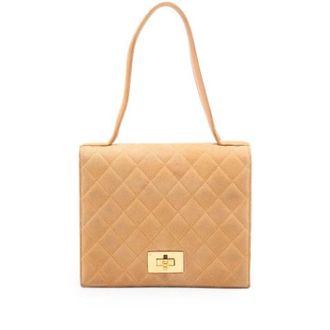 Chanel Pre-owned Vintage Quilted Suede Handbag - - Pre-owned - Damen - Beige - ONE SIZE