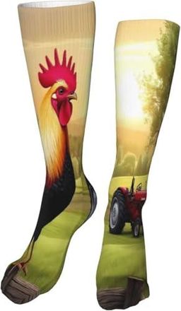 Generic Homme Chaussettes 50cm, Campanile du matin &agrave; la ferme Respirantes Socks Renforc&eacute;es Chaussettes de Sports pour Femme Courir Sport